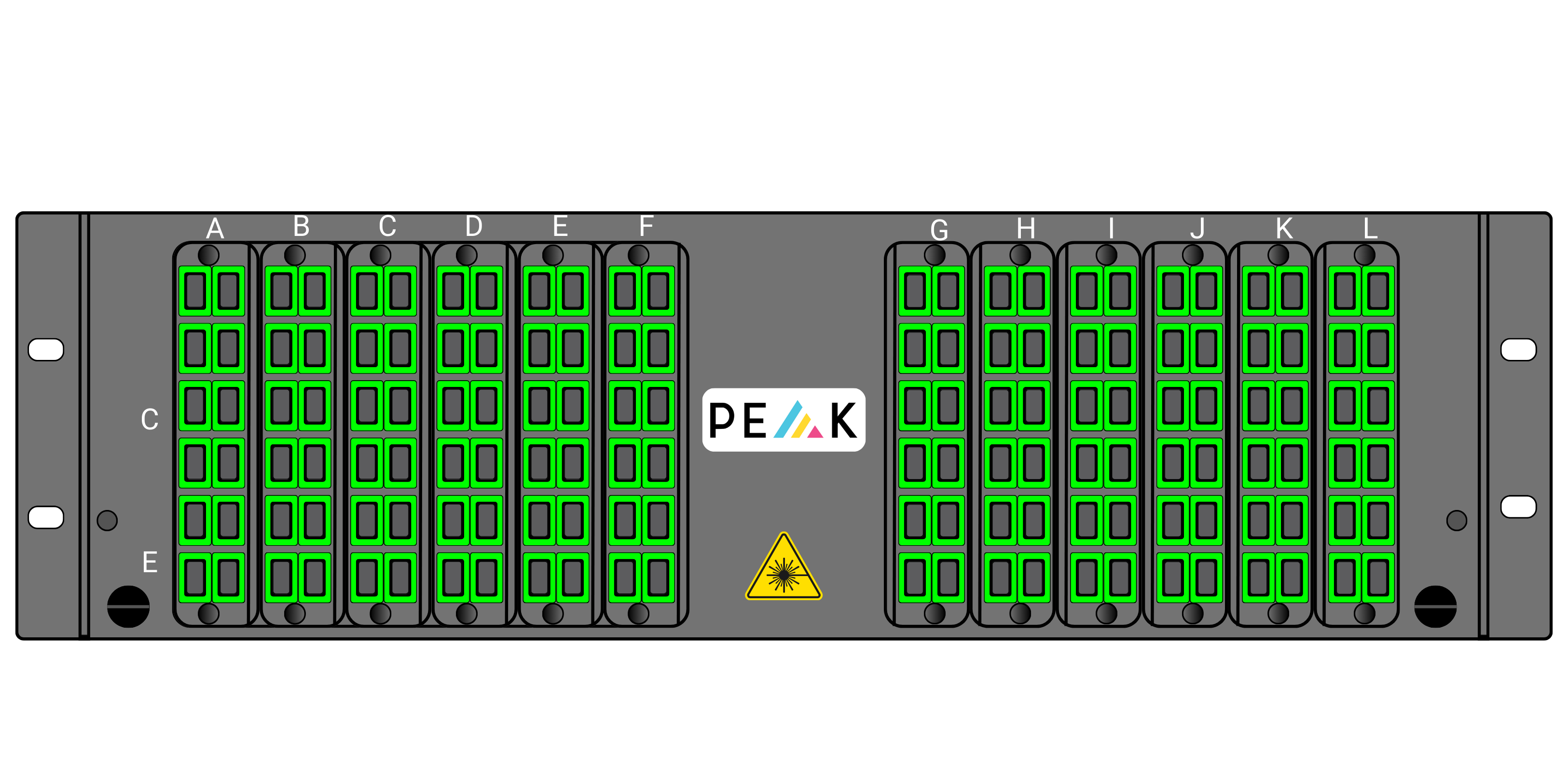 Loaded 3RU Sliding 144F SCA Inc Adapters & P/tails – Peak Fibre